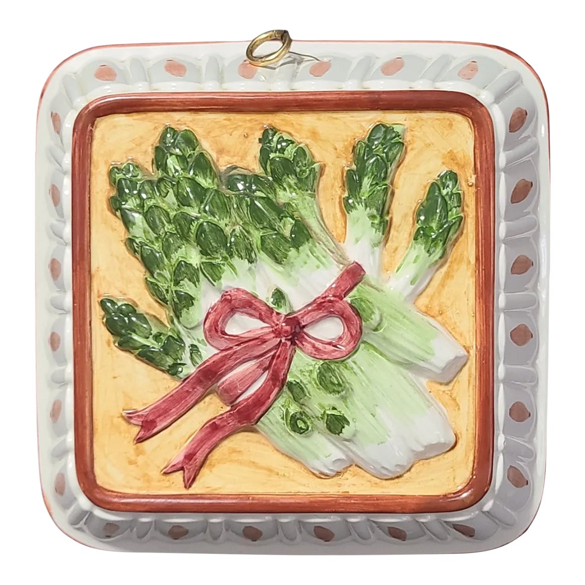 Vintage Porcelain Hand Painted Majolica Asparagus Jello Mold Wall ...