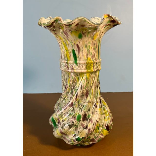 Antique Legras Spatter Glass Vase | Chairish