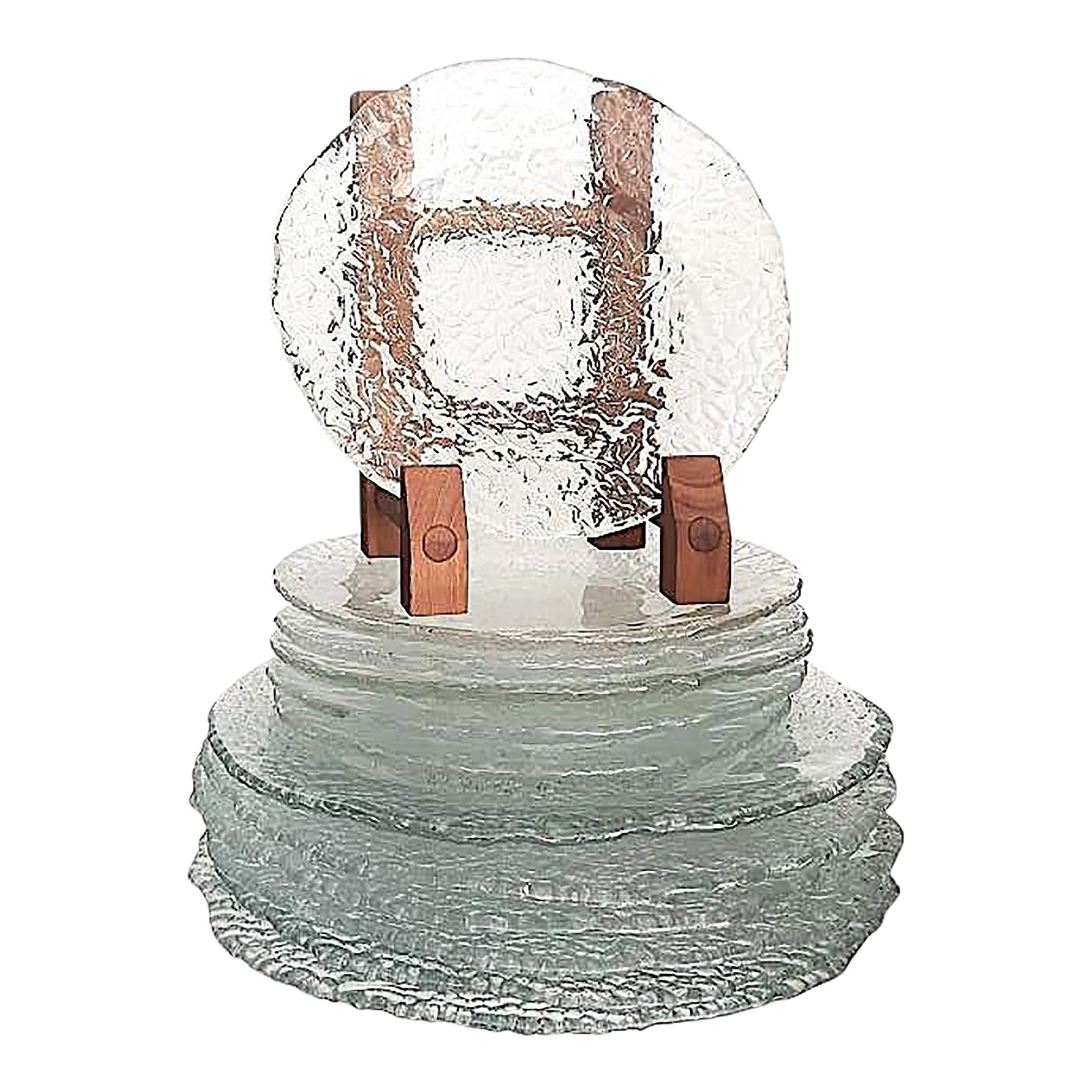 1960s Pukeberg Sweden Textured Glass Plates, Set of 12 | Chairish
