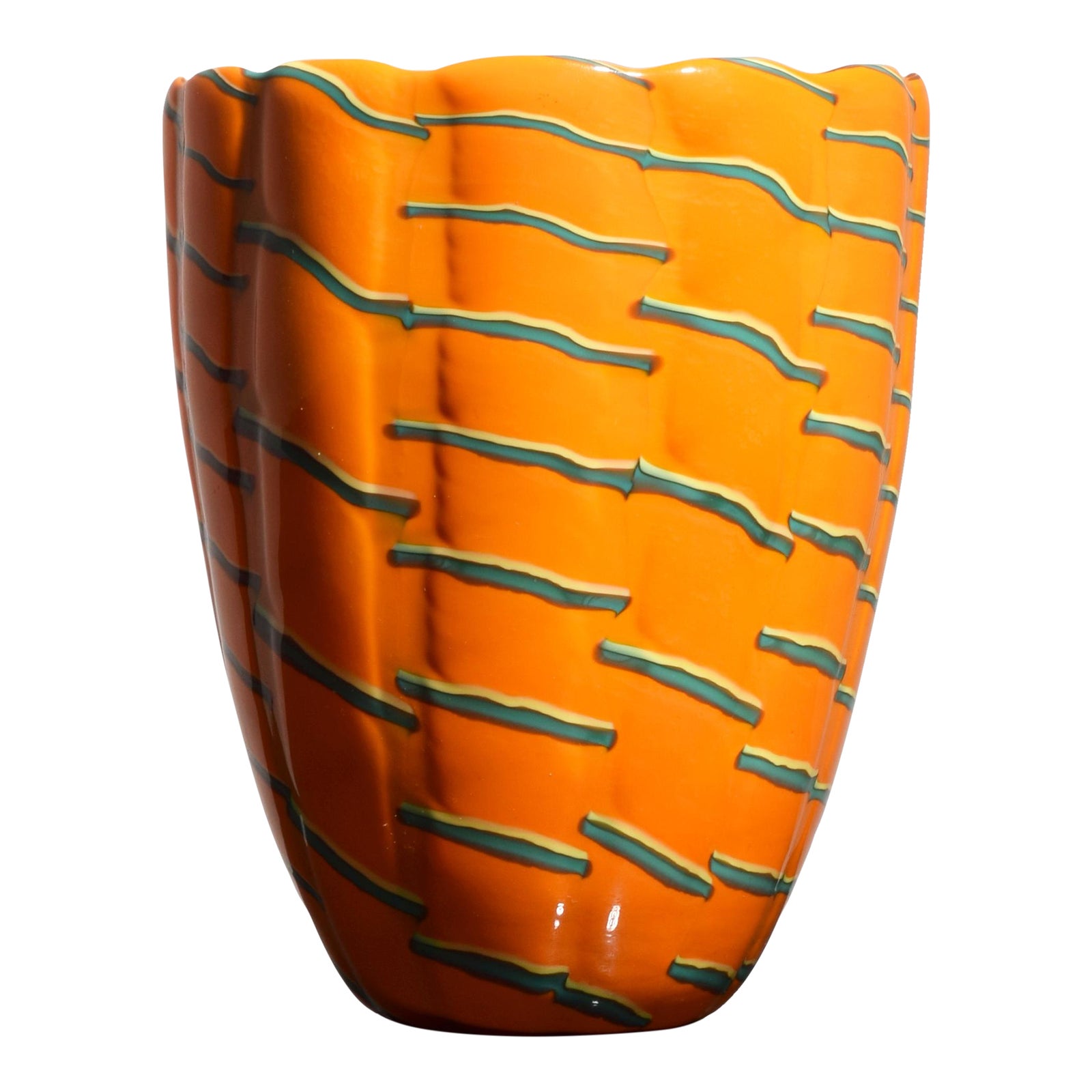 Vintage James Carpenter “Calabash” Murano Style Vase | Chairish