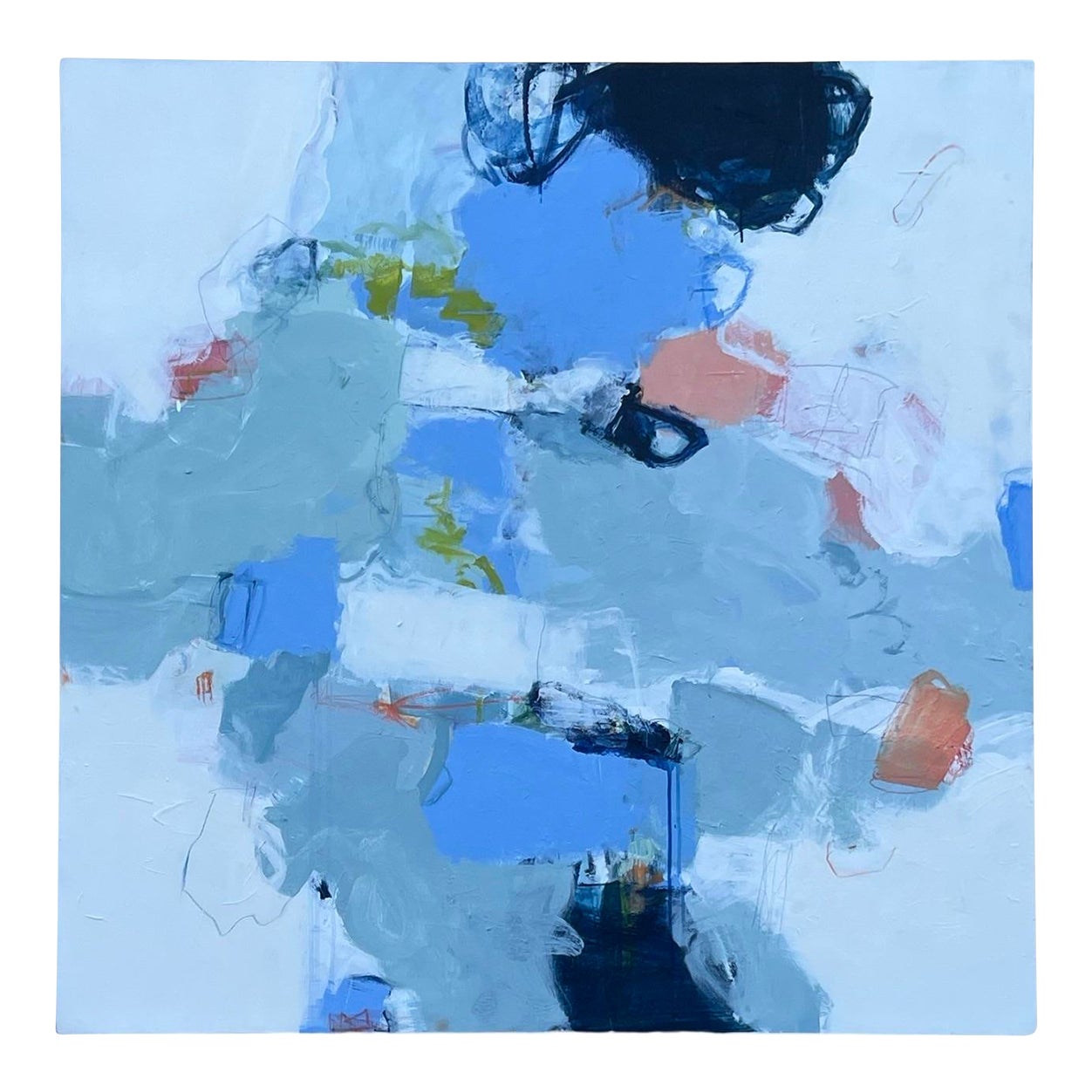 Original Non-Objective Painting on Canvas, Signed | Chairish