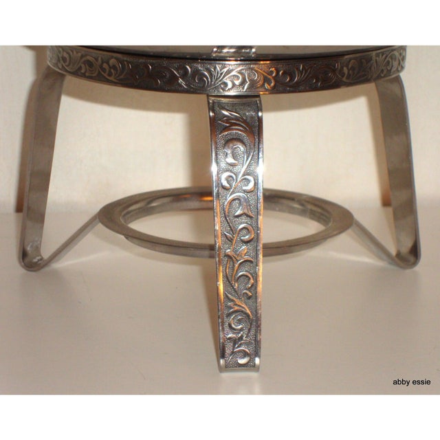Vintage Greek Key Stainless Steel Pot | Chairish