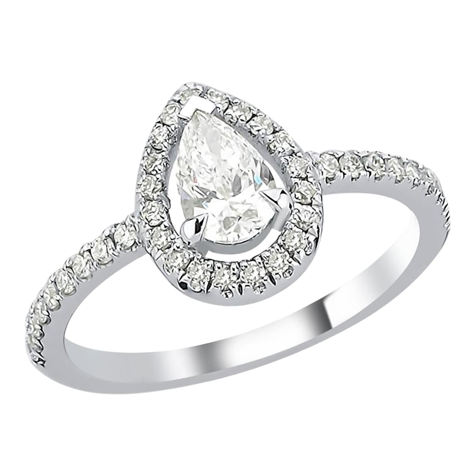 The Celina Petite Pear Halo Pinky Ring | Chairish