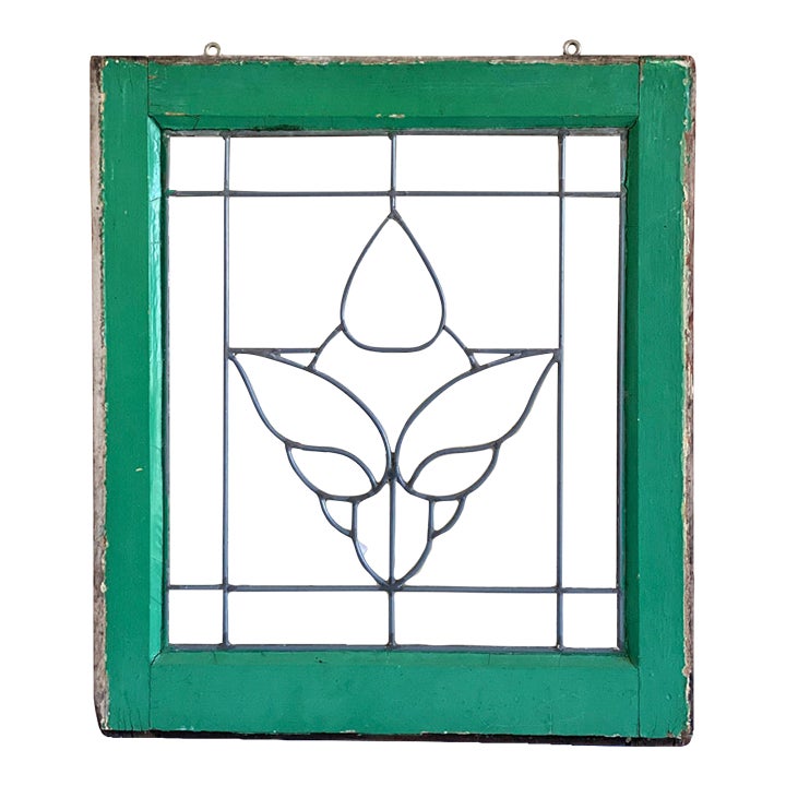 Early 20th Century Rustic Leaded Glass Window | Chairish