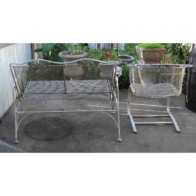 Early 20th Century Wrought Iron Metal Rocking Swing Bench Rocker ...