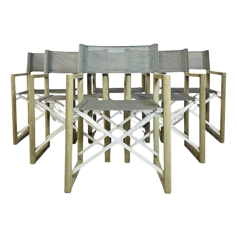 Set of Six Teak Folding Chairs by the Condos Brothers for Restoration ...