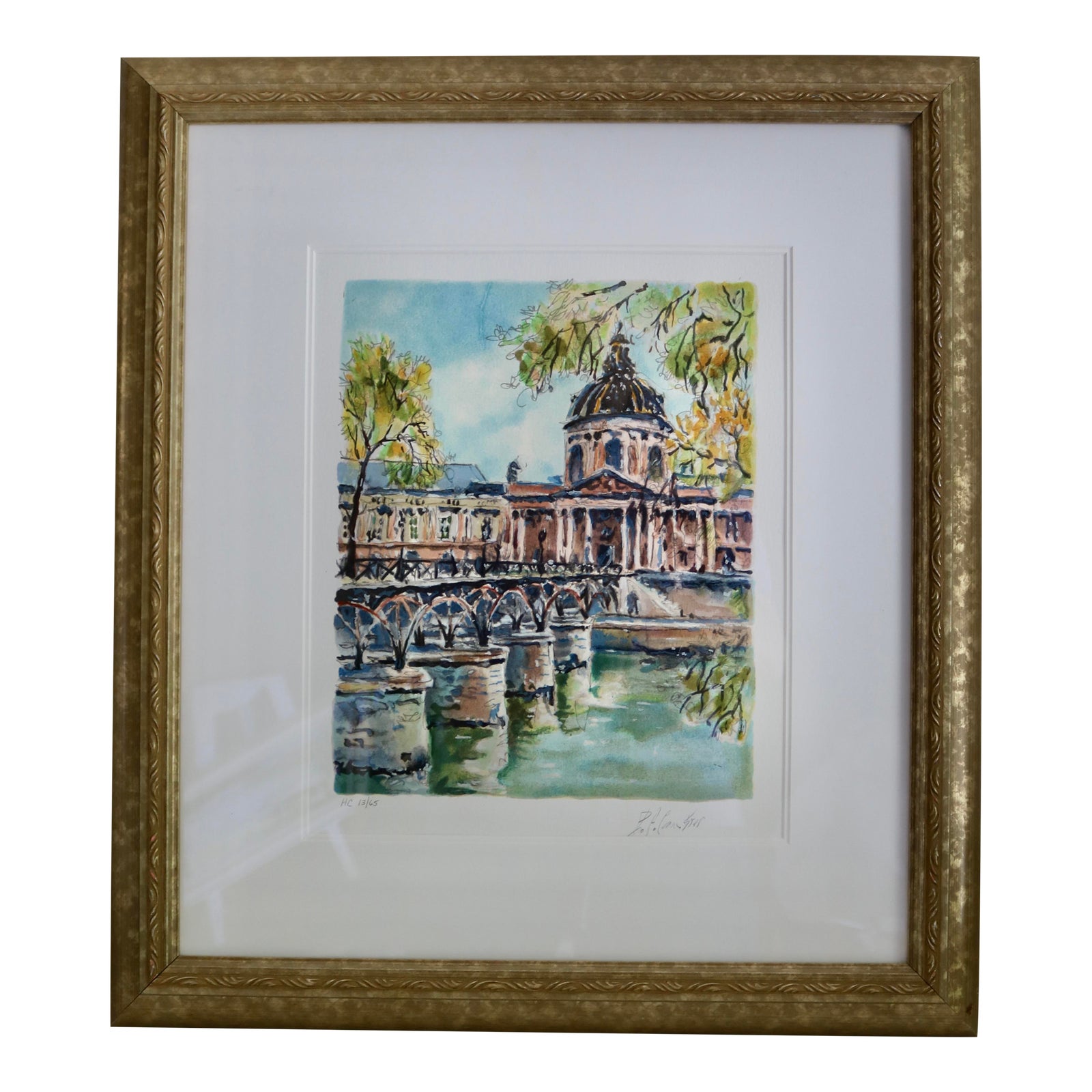 Original Lithograph "Le Pont Des Arts" Signed & Numbered by Pierre ...