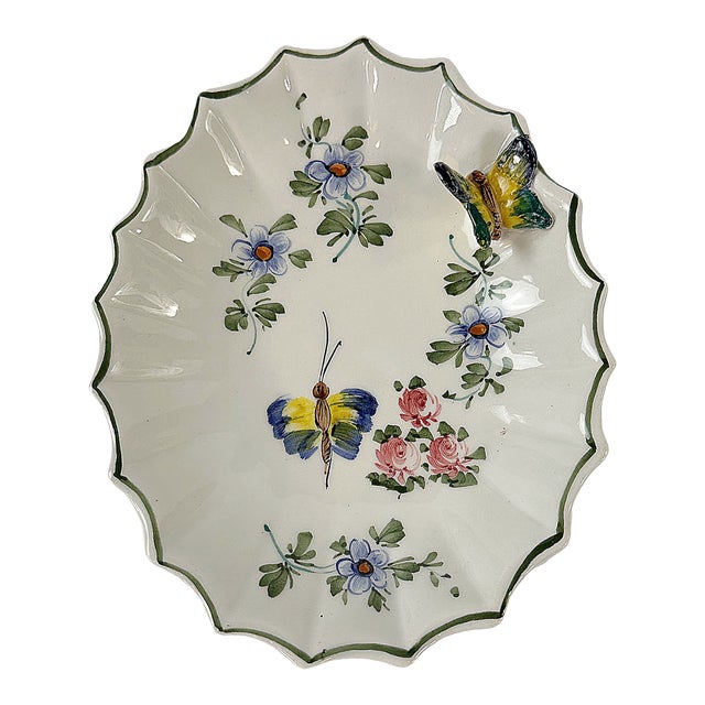 1970's Italian Meiselman Imports Scalloped Butterfly Bowl | Chairish