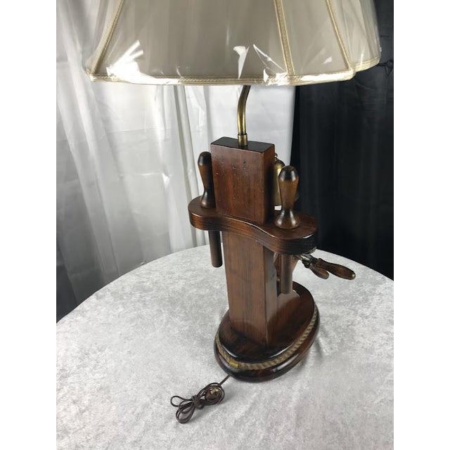 Early 19th Century Nautical Ship's Wheel Lamp With Belaying Pins, Rope ...