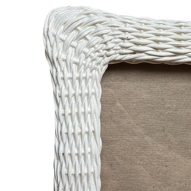 1980s Cottagecore Faux Wicker White Photo Frame | Chairish
