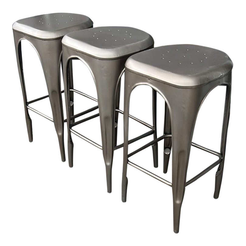 Restoration Hardware Stools - Set of 3 | Chairish