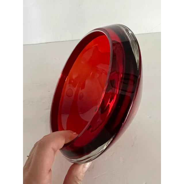 Red Glass Bowl | Chairish
