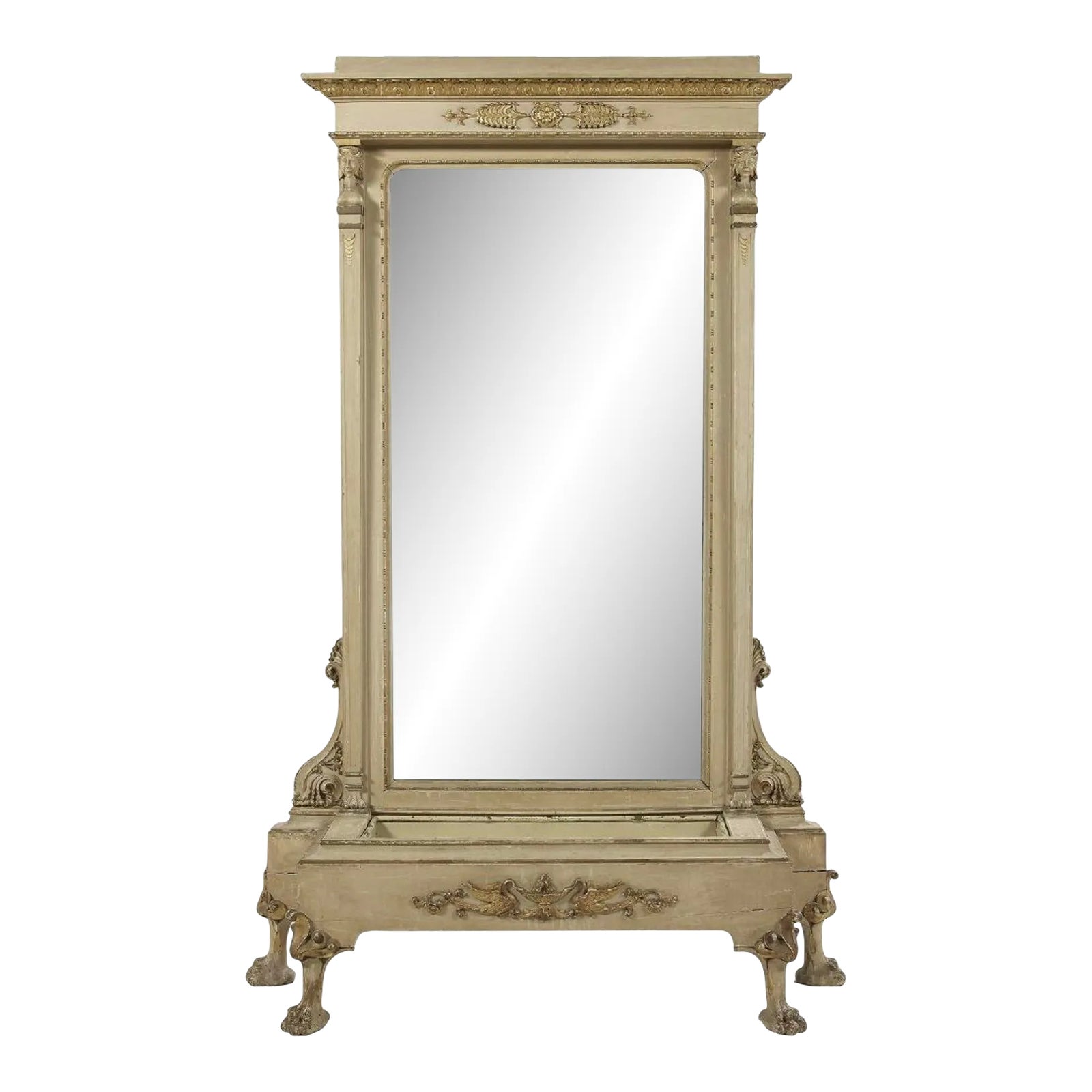 Late 19th Century Palatial Polychrome Empire Pier Mirror With ...