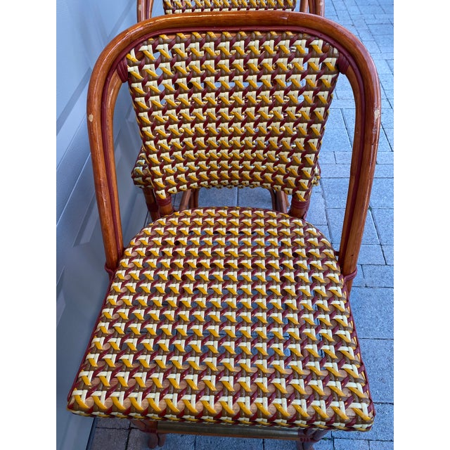 Vintage 1990s French Counter Height Bistro Stools - Set of 3. Custom ...