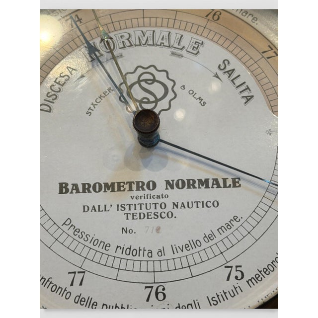Vintage Italian Aneroid Barometer — “Barometro Normale” | Wood + Brass ...