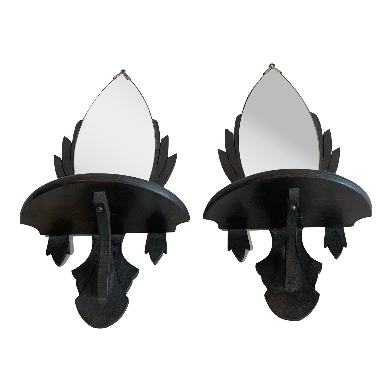 Pair of Vintage 1930s Cathedral Fretwork Wall Brackets | Chairish