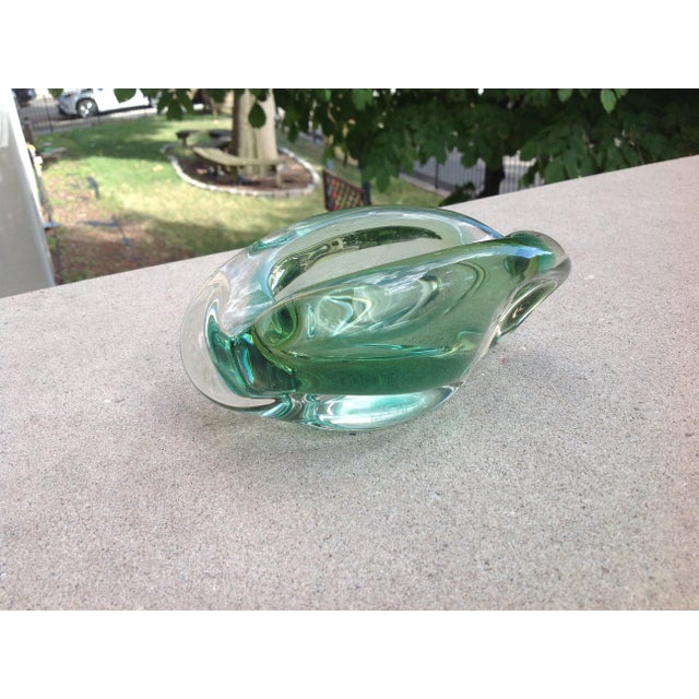 1970s Sommerso and Cristallo Green Freeform Ashtray Catchall | Chairish