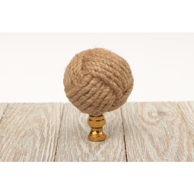 Jute Knot Lamp Finials - a Pair | Chairish