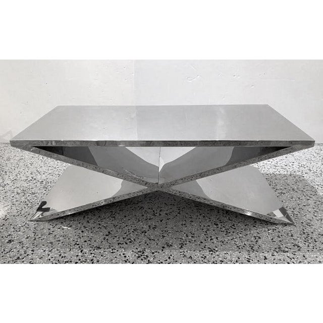X-Form Polished Steel Cocktail Table Coffee Table | Chairish