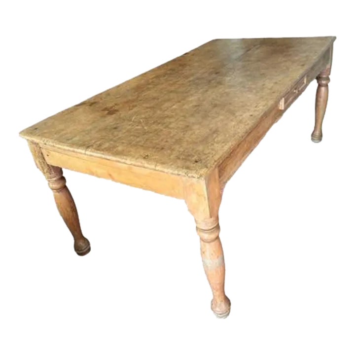 Late 19th Century Mexican Sabino Wide Plank Primitive Table | Chairish