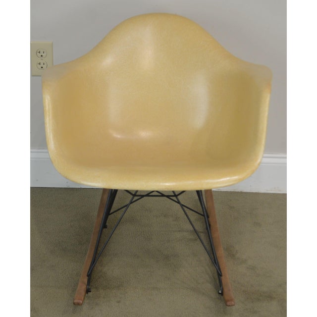Herman Miller Charles and Ray Eames Fiberglass Shell Rocker | Chairish