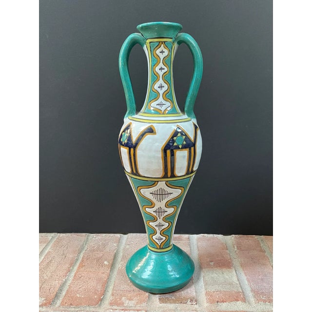 Vintage Middle Eastern Pottery Folk Art Vase / Urn | Chairish