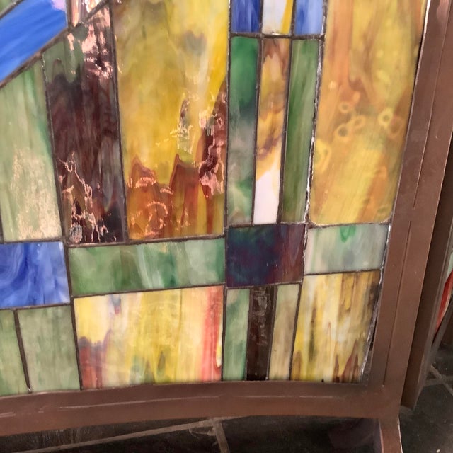 3-Panel Stained Glass Fireplace Screen by Meyda Tiffany | Chairish