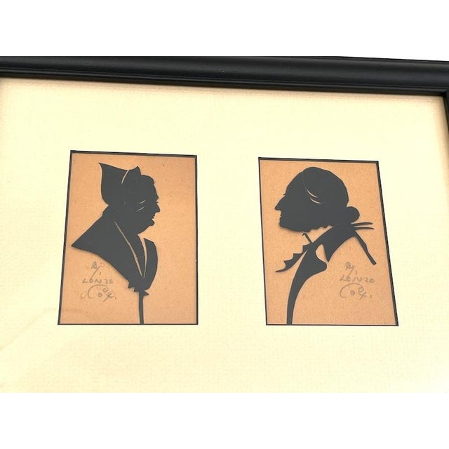 1950s Vintage Double Silhouette, Hand Cut and Signed | Chairish