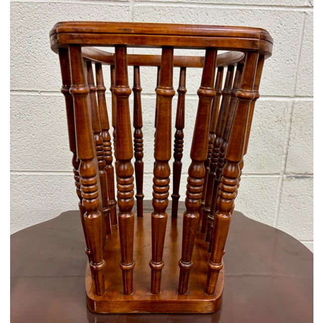 Vintage Tell City Chair Co Maple Spindle Magazine Rack Waste Basket ...