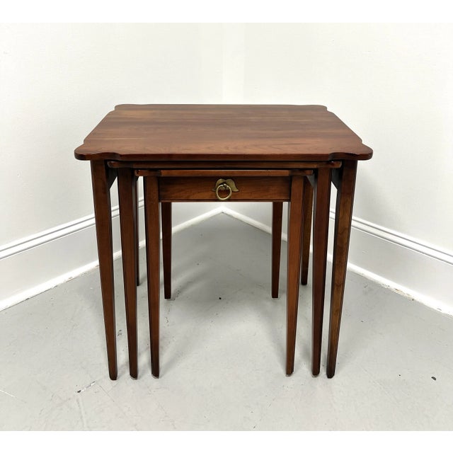 Statton Centennial Cherry Chippendale Nesting Tables - Set of 3 | Chairish