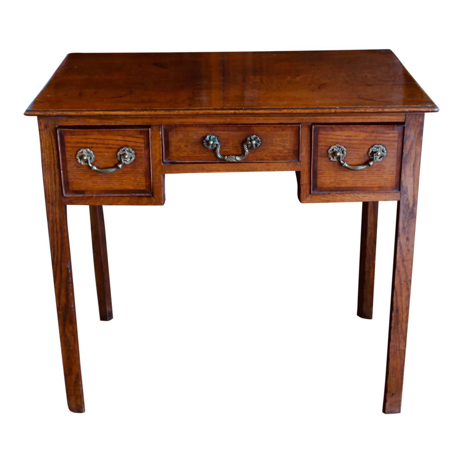 English Country Oak Georgian Lowboy Table | Chairish