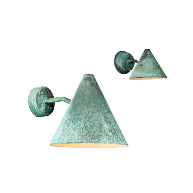 Hans-Agne Jakobsson 'Tratten' Darkly Patinated Copper Outdoor Sconces ...
