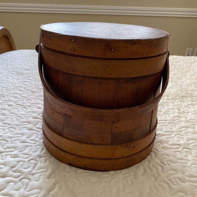 Antique Mid 19th Century Wooden Firkin/Sugar Bucket | Chairish