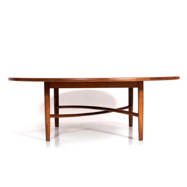 1960s Mid Century Modern Walnut Drexel Parallel Round Coffee Table by ...