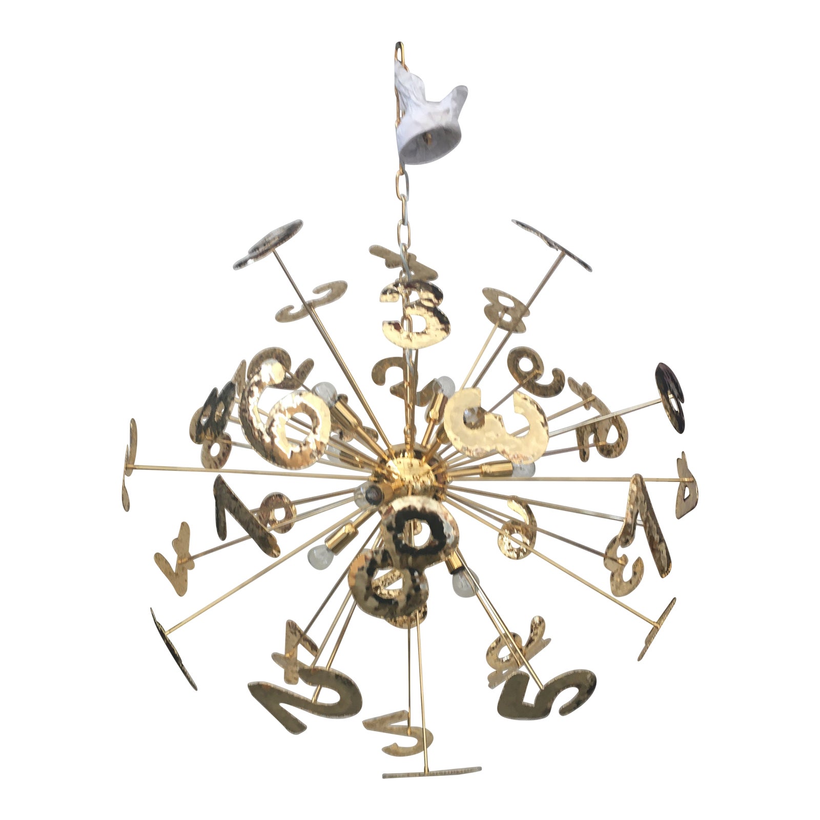 Murano Glass Italian Hand Made Gold 24k Numbers Sputnik Chandelier ...