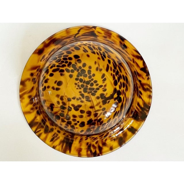 Large Vintage Tortoise Glass Bowl | Chairish