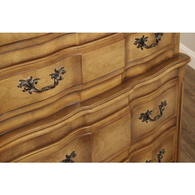 Fancher Vintage French Provincial Style Fruitwood Tall Chest | Chairish
