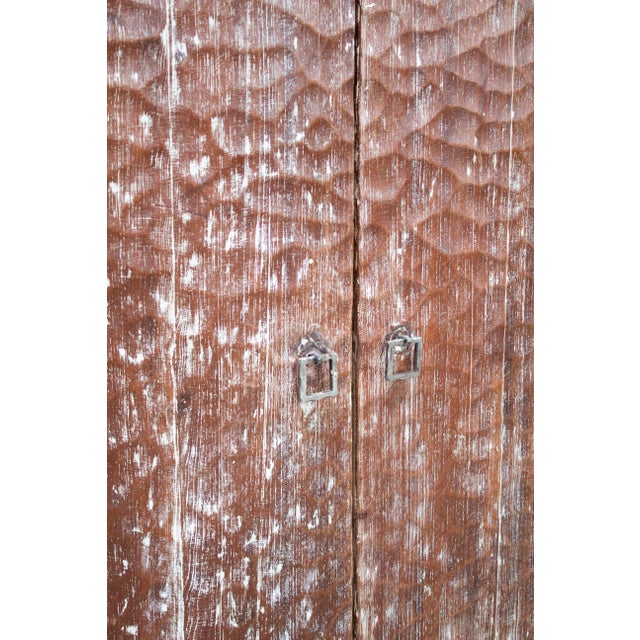 Cerused Gouge-Carved Oak Cabinet, France 1940s | Chairish