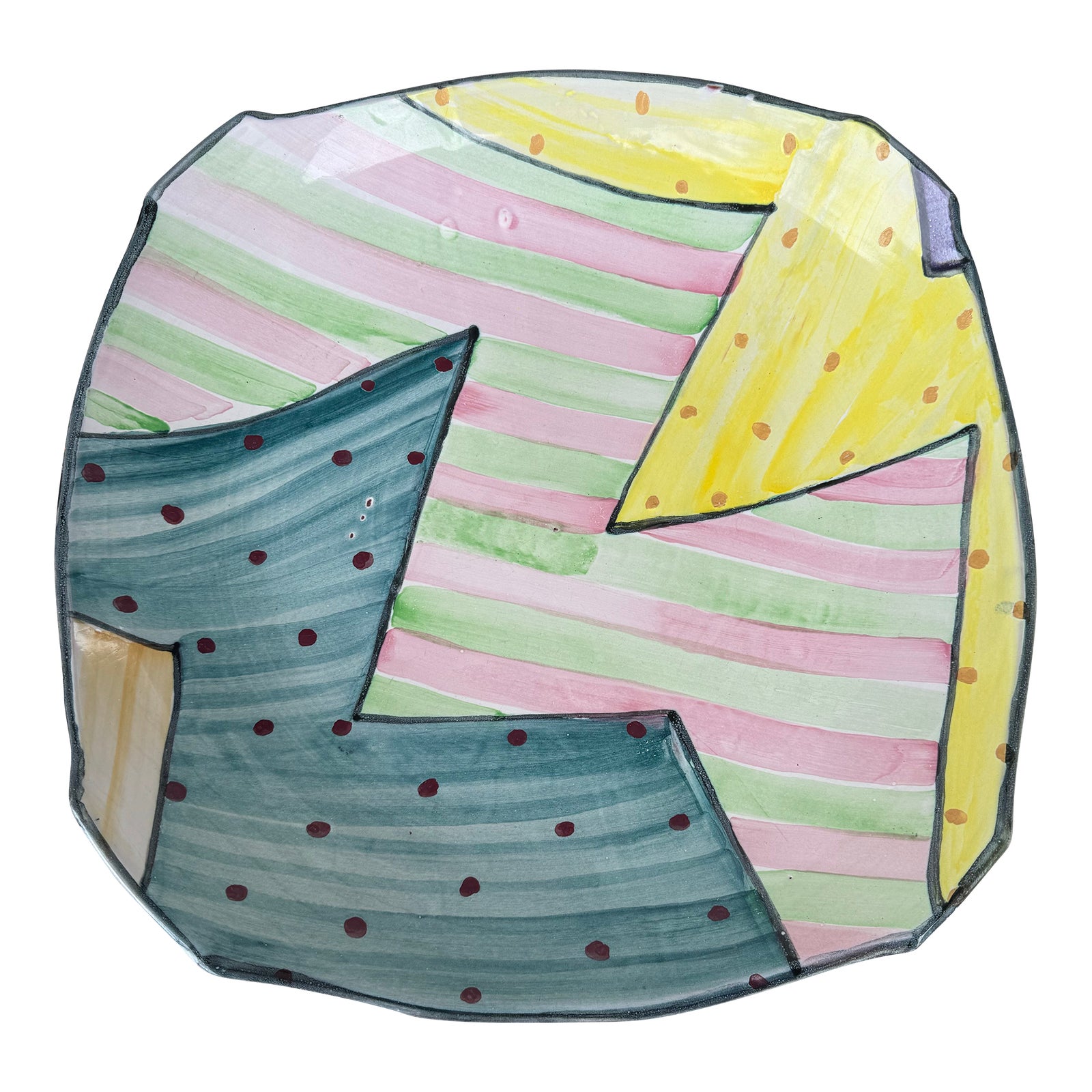 1980’s Contemporary Large Ceramic Platter | Chairish