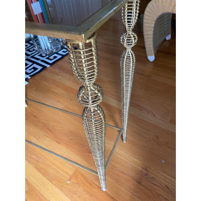 1950s Style of Mario Villa Midcentury French Rectangular Gold Metal ...