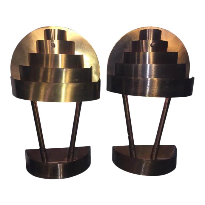Kurt Versen Modernist Art Deco Wall Sconces/table Lamps | Chairish