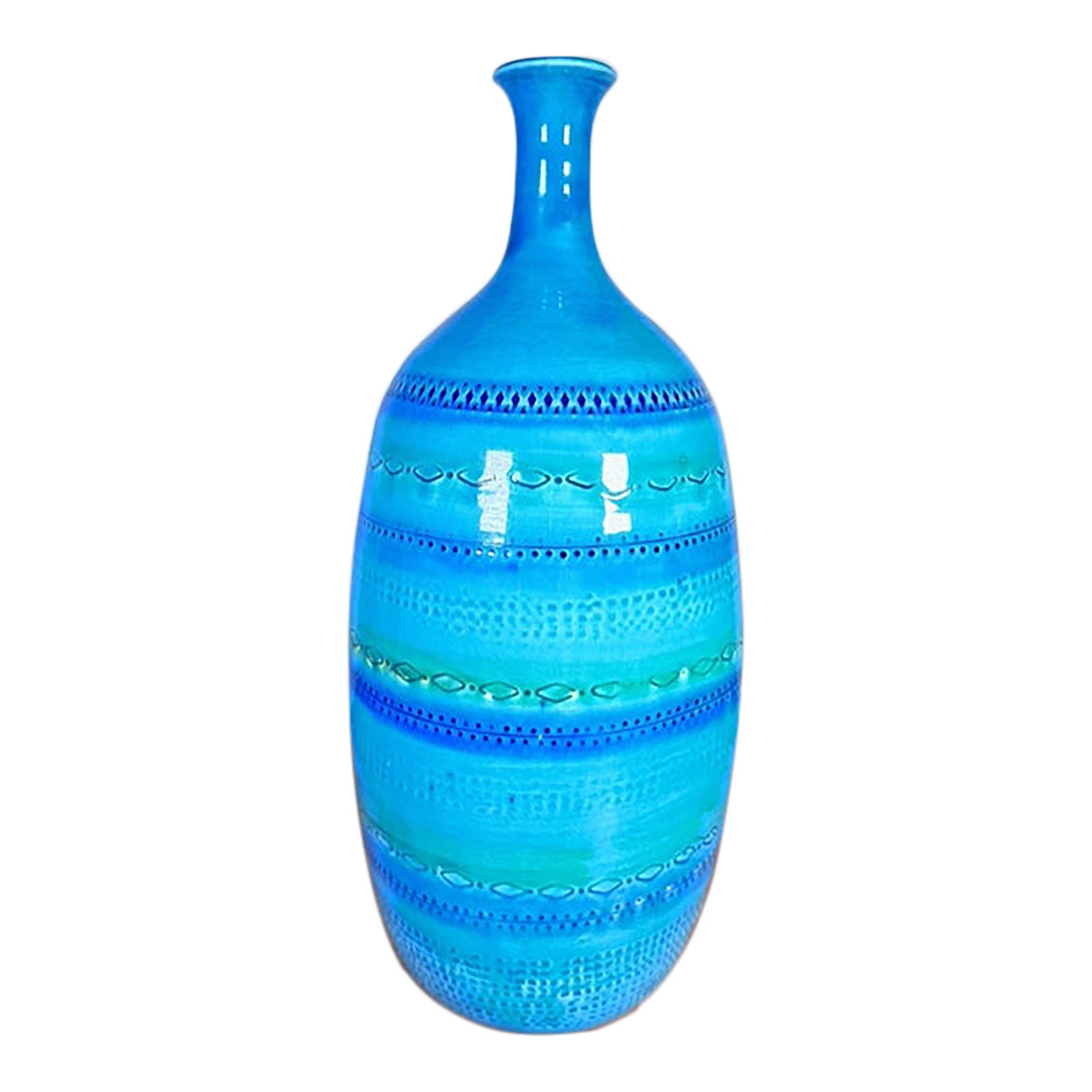 Vinatge Italian Ceramiche Tadinate Vase Blue Mid-Century Modern Bitossi ...
