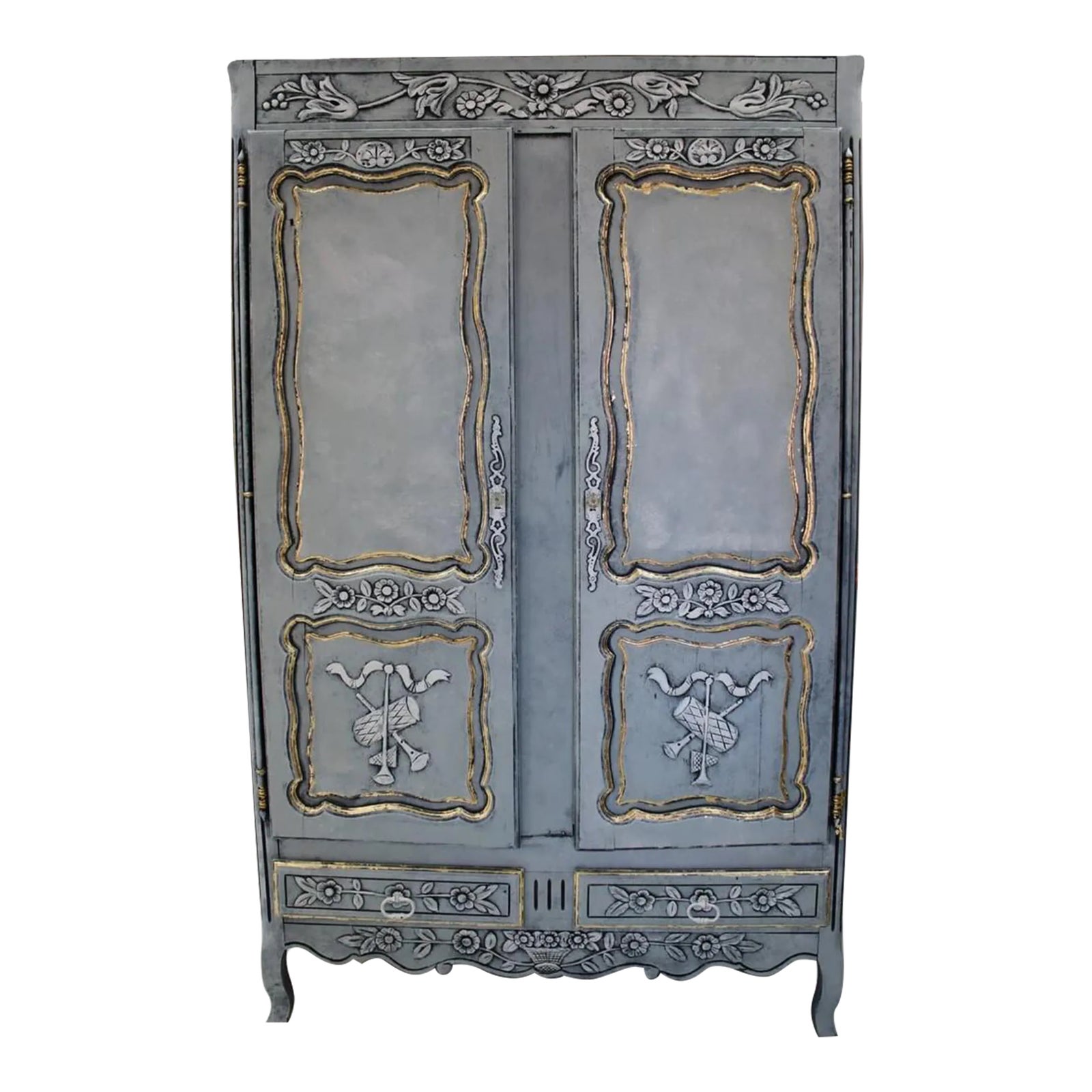 French Renaissance-Inspired Antique Cabinet With Hand-Carved Floral ...