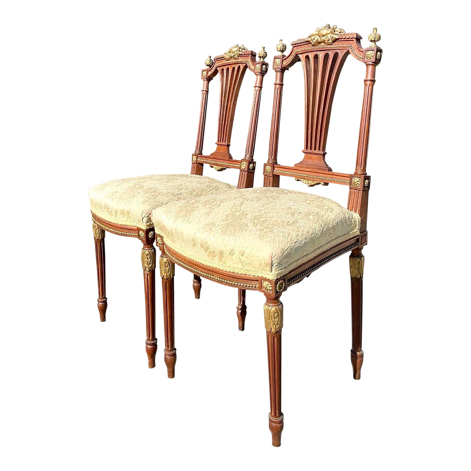 Vintage Regency Gilt Tipped Side Chairs - a Pair | Chairish