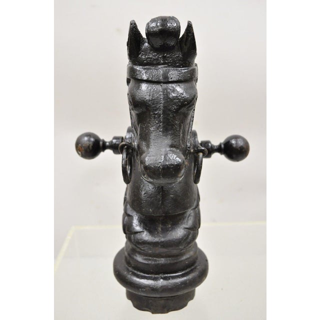 Antique 19th Century Cast Iron Horse Head Hitching Post Early American ...