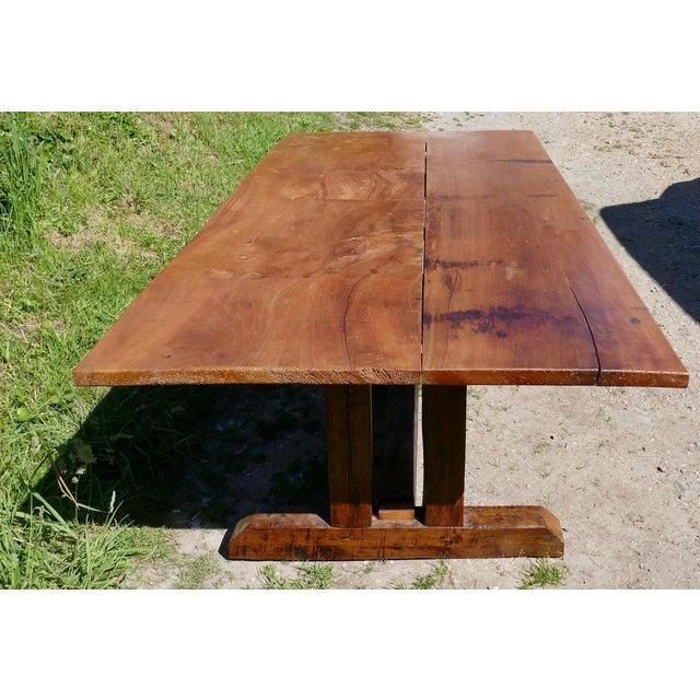English Rustic Elm Barn Table, 1920s | Chairish