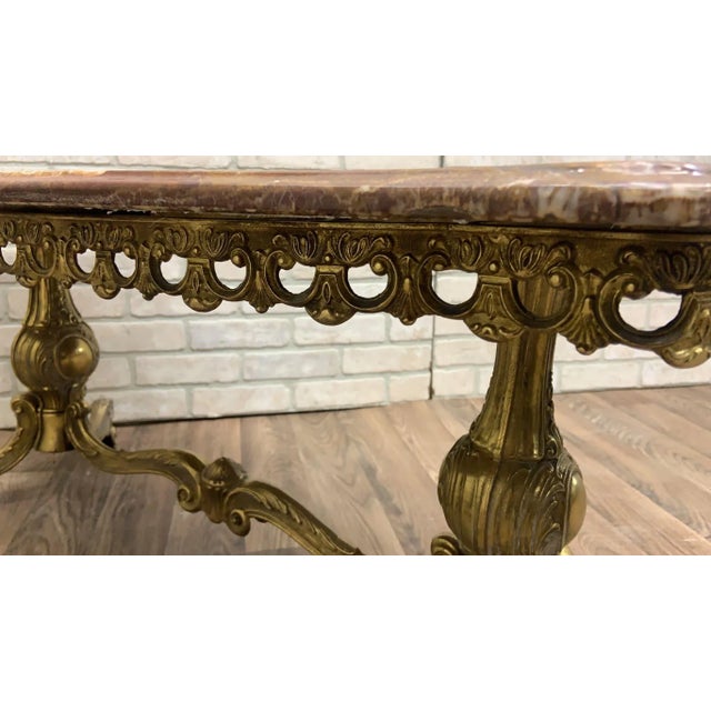 Antique Italian Gilt-Bronze Base Onyx Top Coffee/Cocktail Table | Chairish