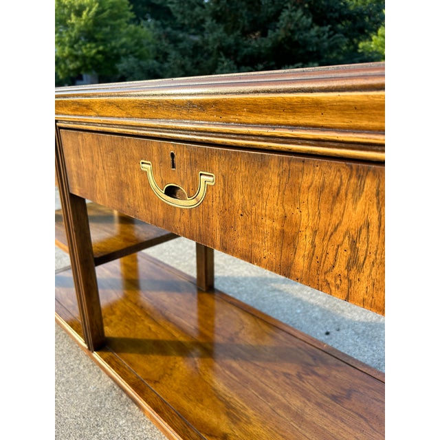 Mid Century Drexel Heritage Campaign Open Shelf Console Sideboard or ...