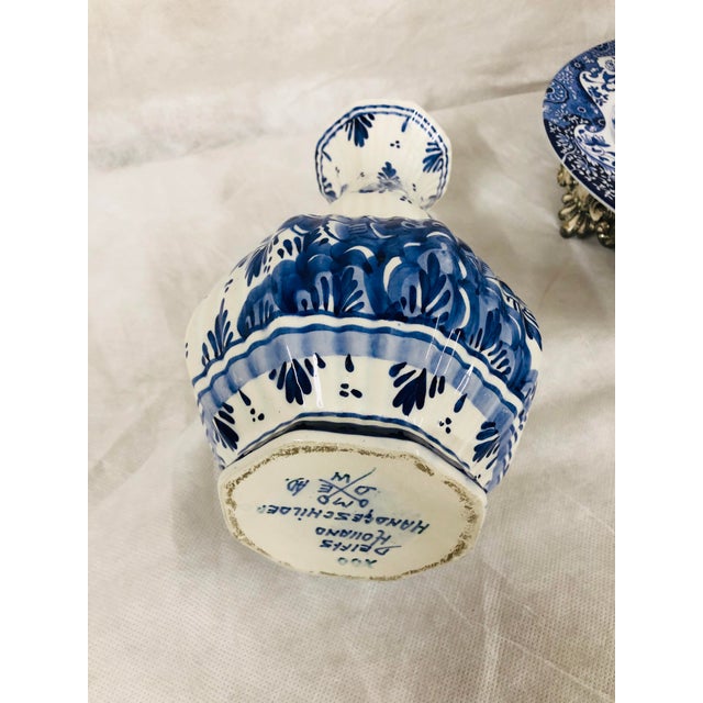 Vintage Delft Floral Pattern Vase | Chairish