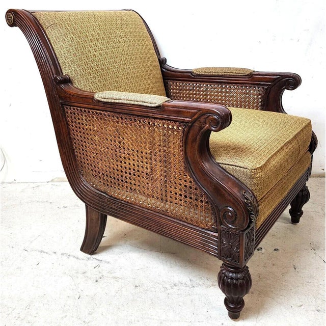 Vintage Double Caned Lounge Chair by Schnadig | Chairish